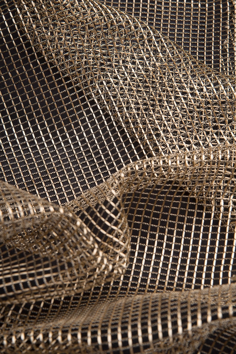 Gold Net Sheer Curtain Panel for Living Room and Bedroom, Luxury Mesh ...