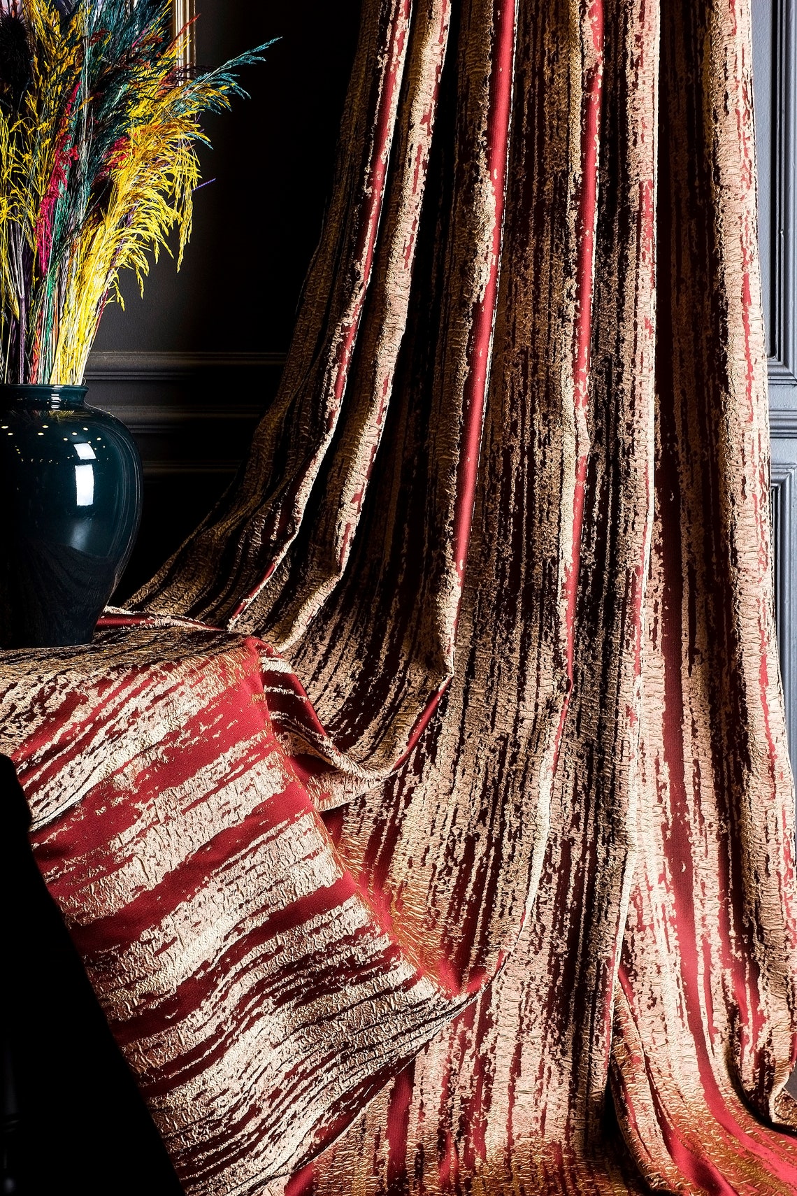 Curtains Panel Striped Patterned Fabric Luxury Bedroom Living - Etsy