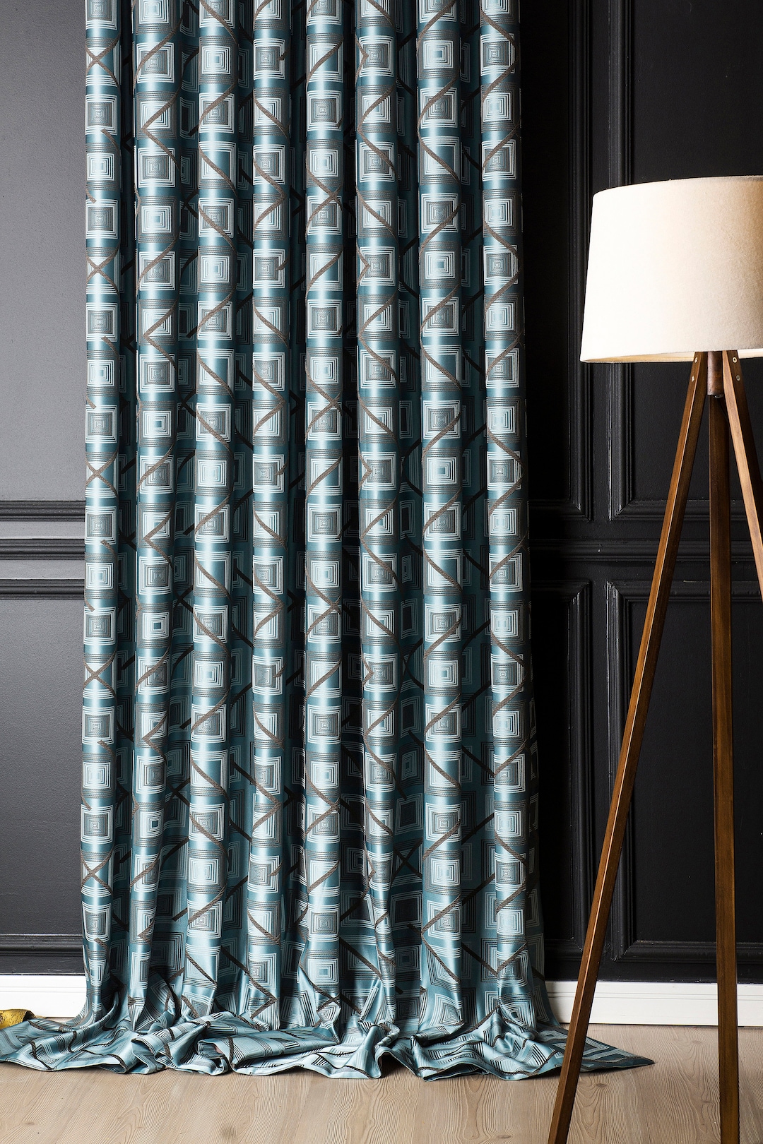 Turquoise Curtains,curtains Panel,luxury Curtains for Bedroom ...