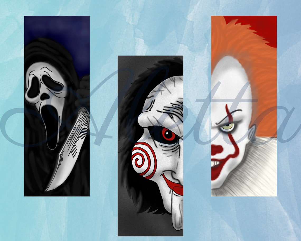Horror Bookmark Set | Printable Bookmarks | Digital Download - Etsy