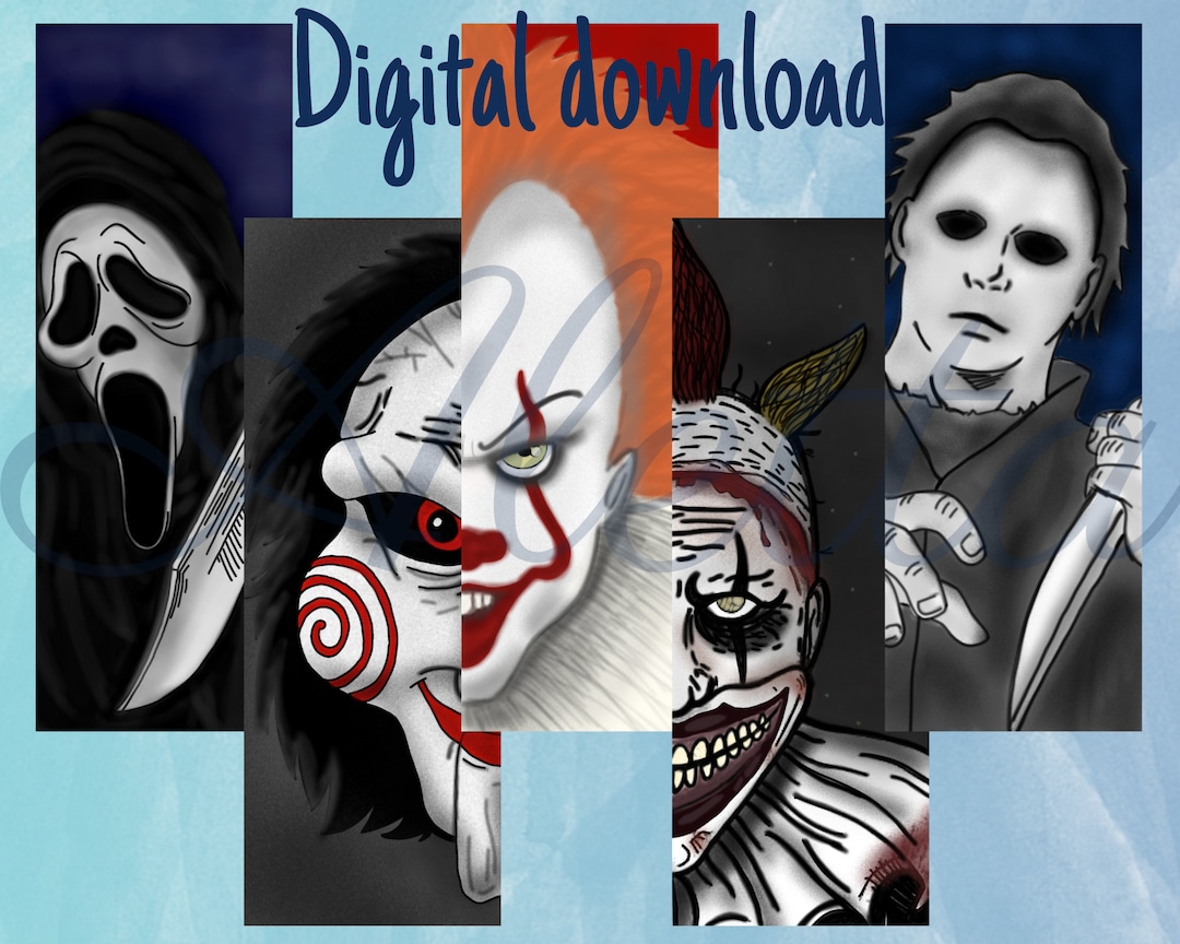 Horror Bookmark Set | Printable Bookmarks | Digital Download - Etsy