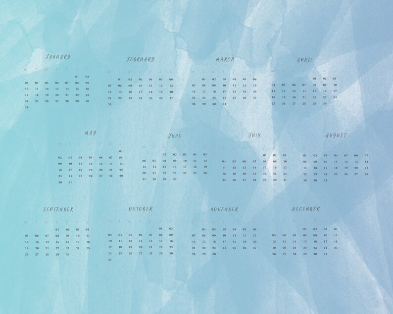 2022 Mini Monthly Calendar Digital Sticker | Planner Calendar Stickers ...