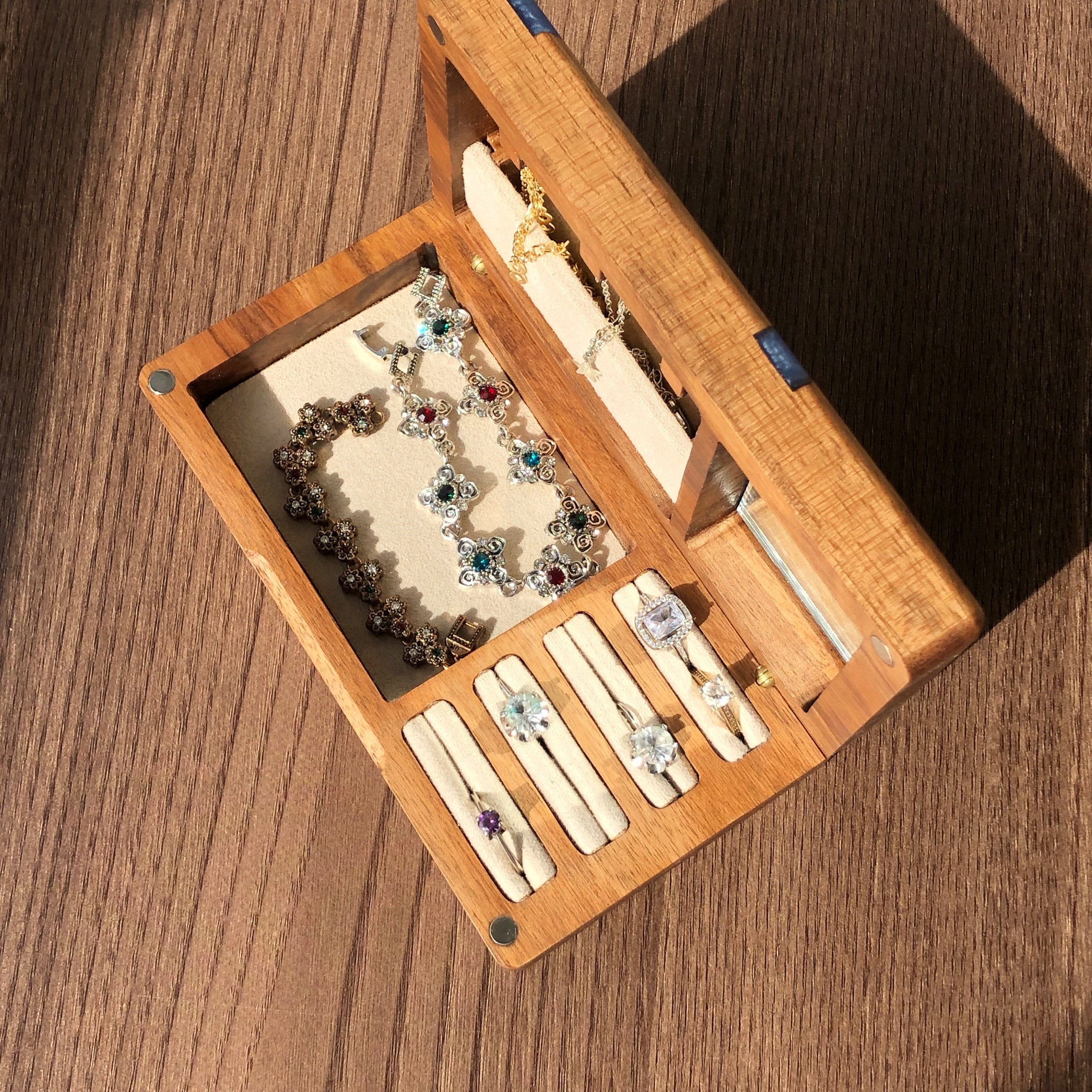 Wood Jewelry Box Handmade Jewellery Box for Necklaces - Etsy