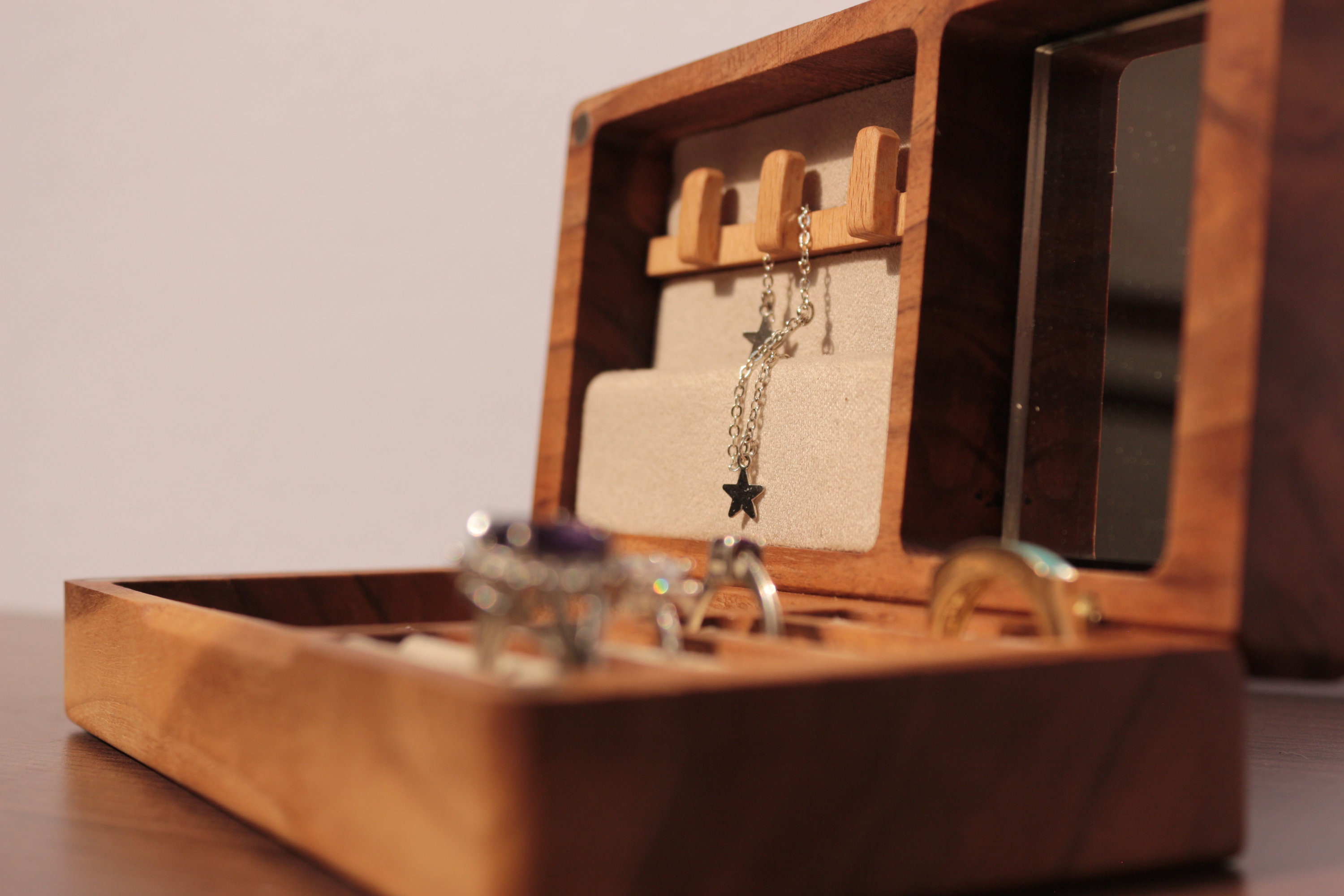 Wood Jewelry Box Handmade Jewellery Box for Necklaces - Etsy