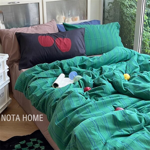 Green Striped Duvet Covers - Etsy