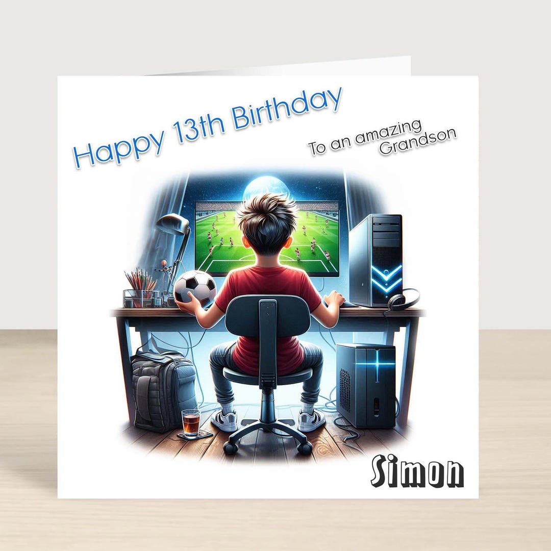 Personalised Boys Birthday Card PC Gaming Teenage Gamer Son Grandson ...