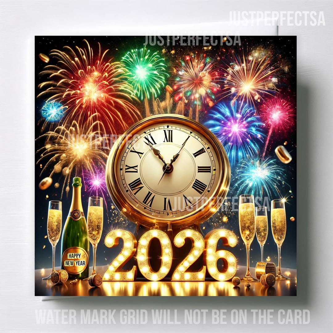 Stunning Happy New Year 2026 Card, Welcome 2026 Card, Santa Theme 2026 ...