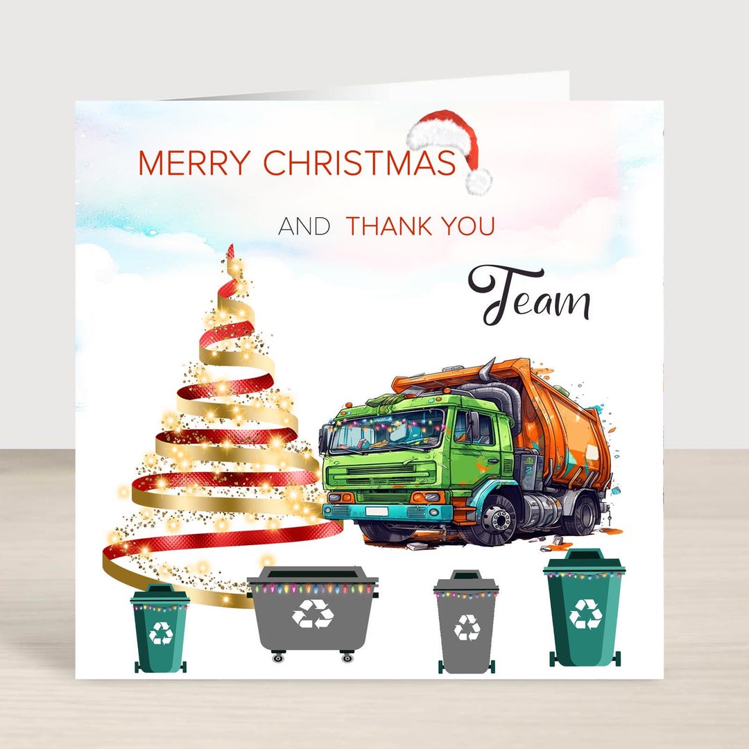 Binmen Recycle Merry Christmas Card/ Rubbish /trash / /garbage / Bins ...