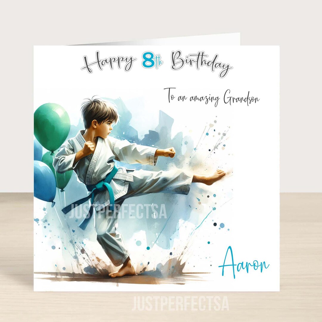 Personalised Karate Boys Birthday Card for Nephew Son Grandson, Karate ...