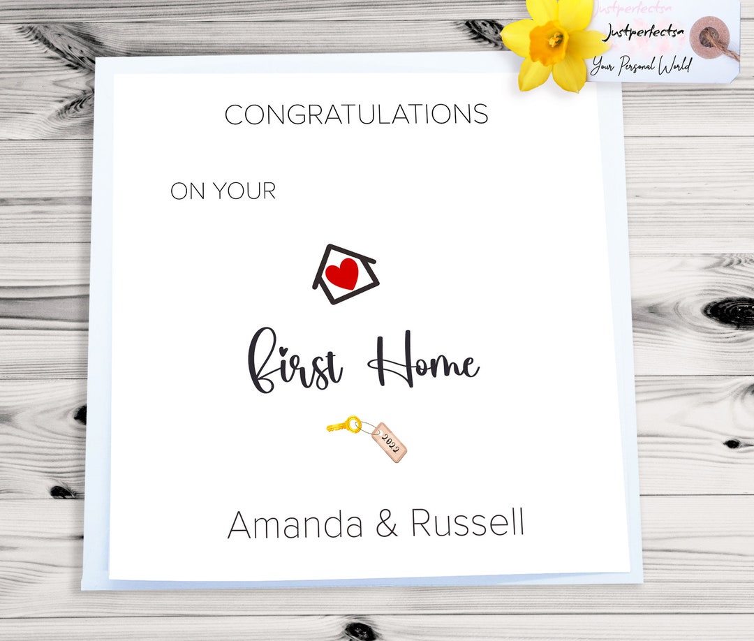 Personalised Congratulations on Your First Home Card, First Home Sweet ...