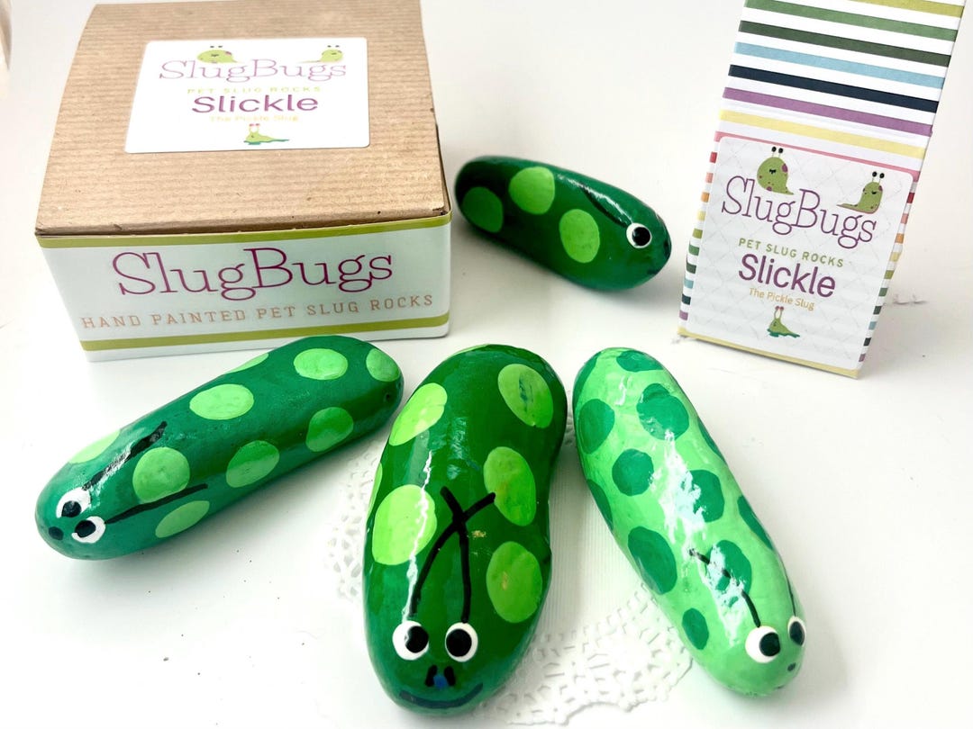 Slickle Pickle Slug Pet Rock Painted Rock Gag Gift Worry Stone Gift for ...