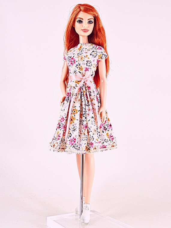 Dresses Barbie clothes set Barbie doll flowers dress and beret Doll ...