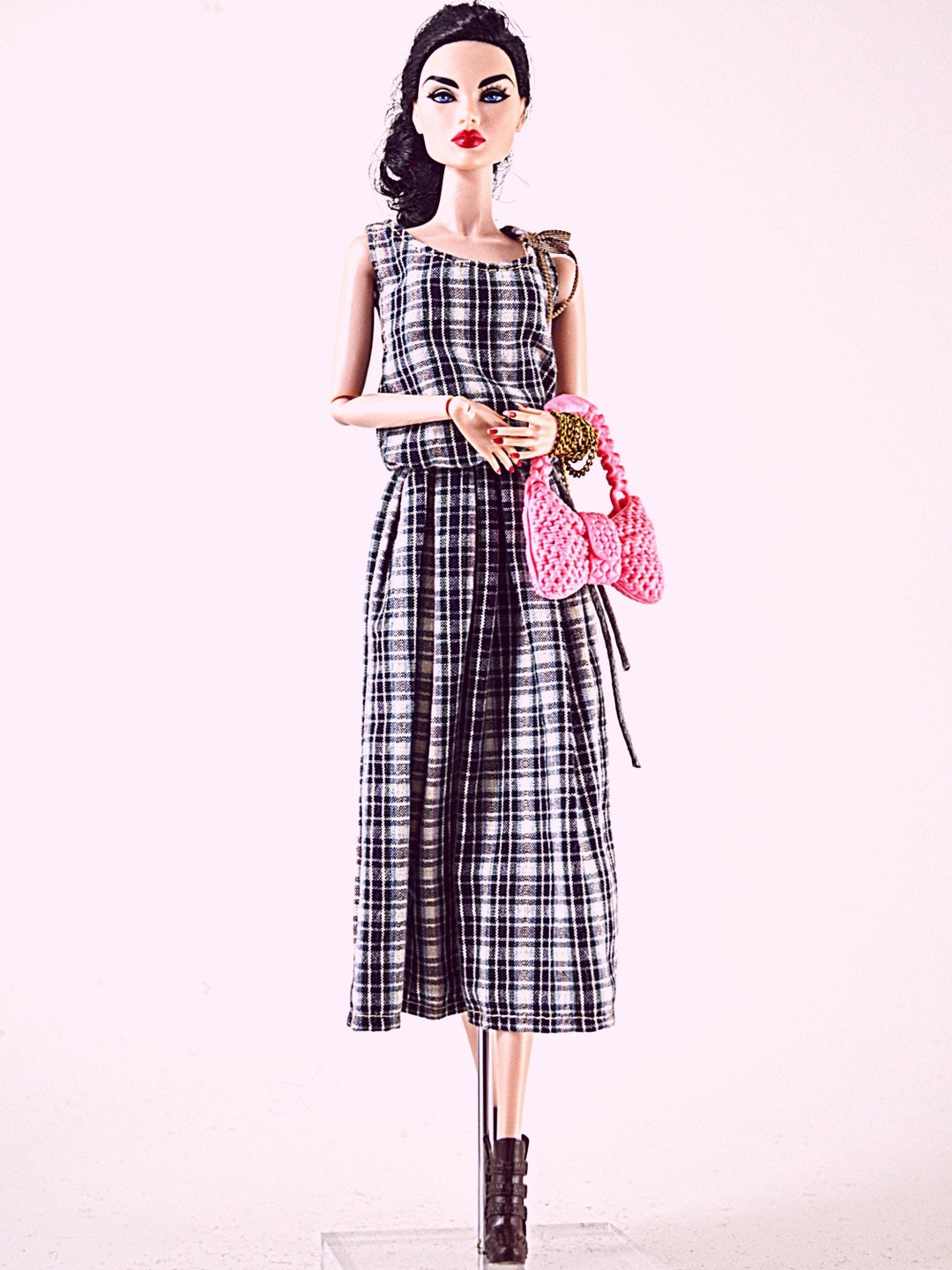 Plaid Dress With Sewn-in Elastic Doll Clothing PIPDOLLS - Etsy