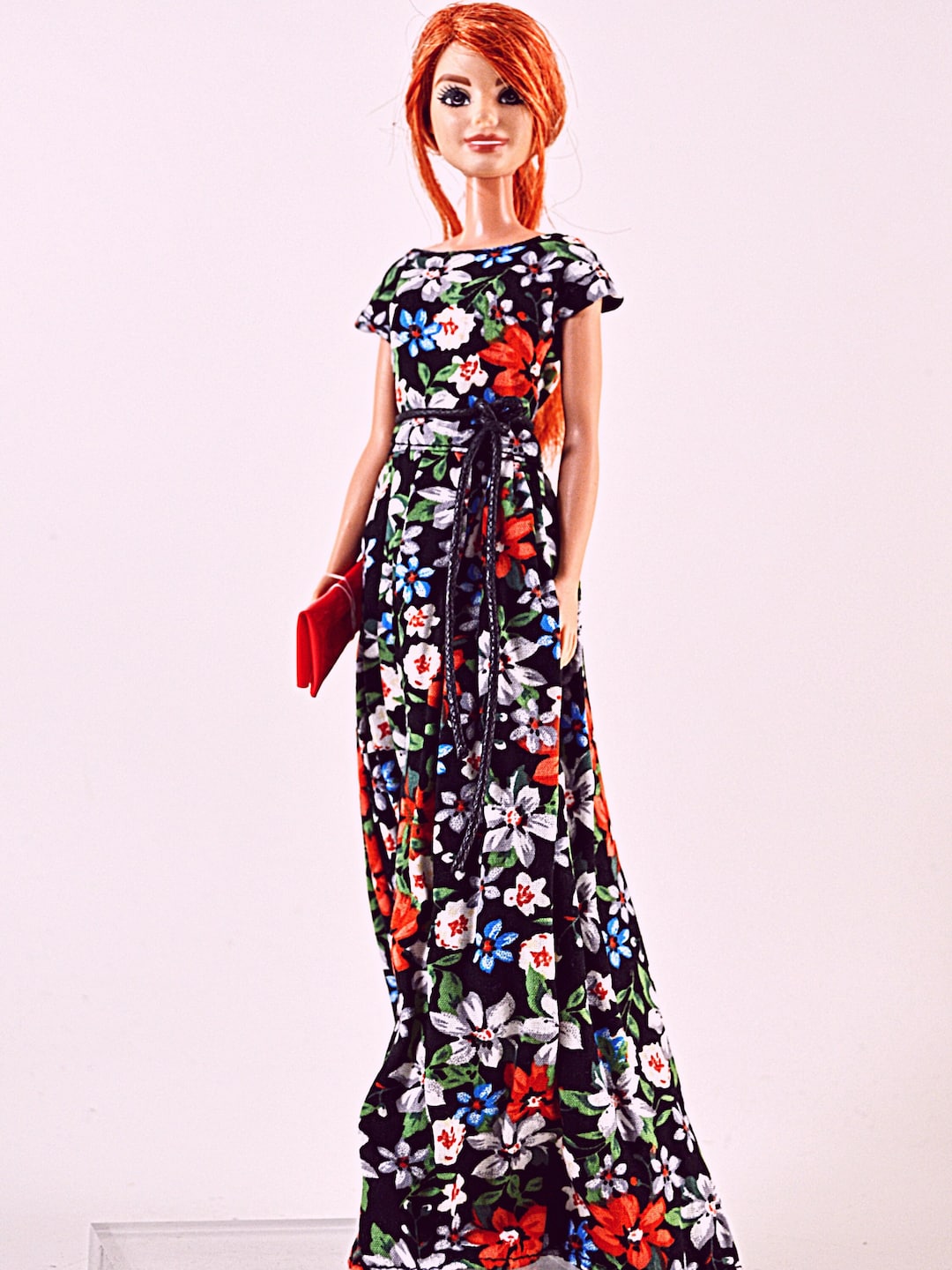 Long Floral Dress Doll Clothing PIPDOLLS - Etsy