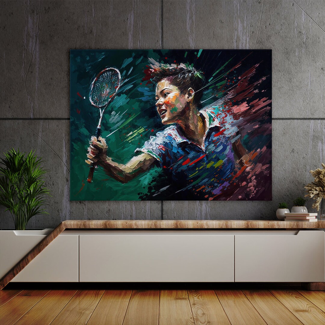 Badminton Art 3 Canvas Wall Art Decor - Etsy