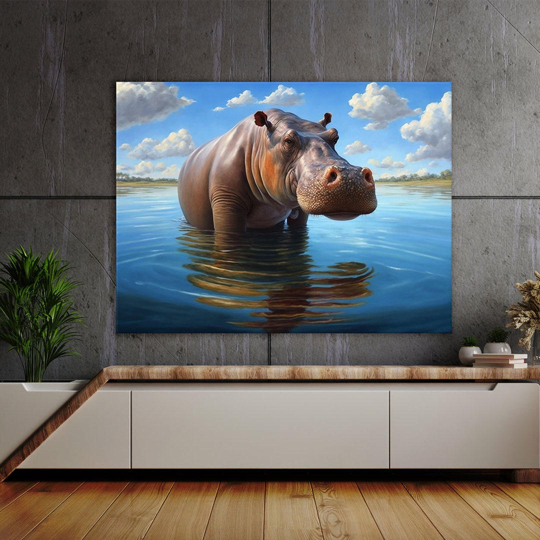 Hippopotamus Hippo 14 Canvas Wall Art Decor - Etsy