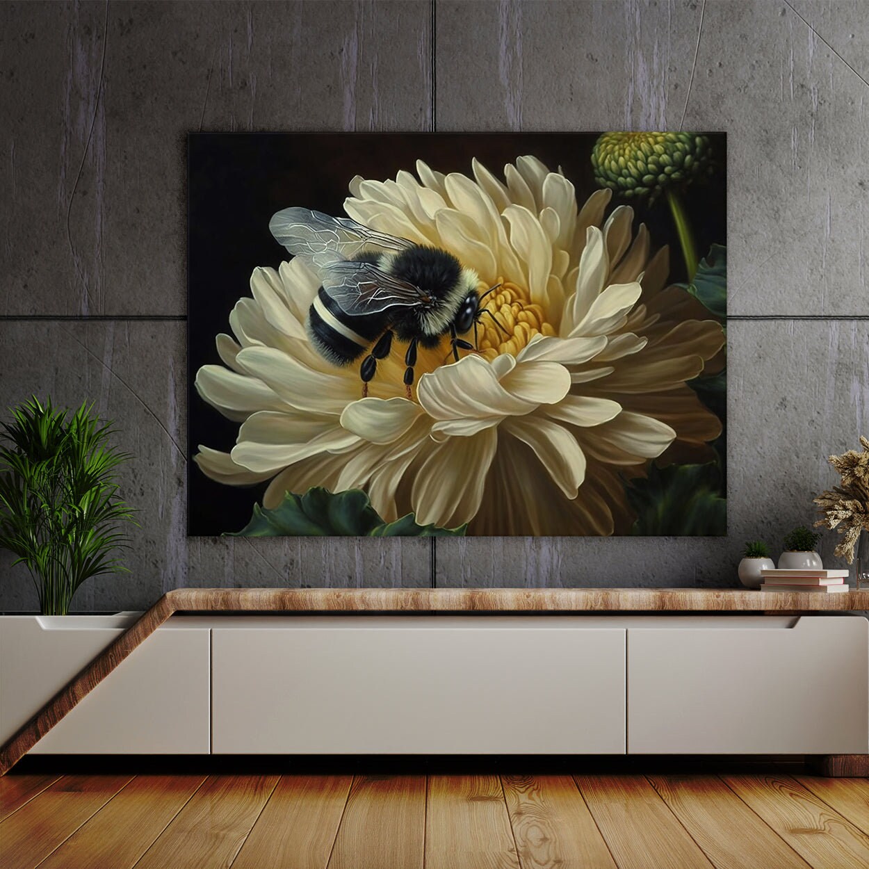 Bee Chrysanthemum 19 Canvas Wall Art Decor - Etsy Canada