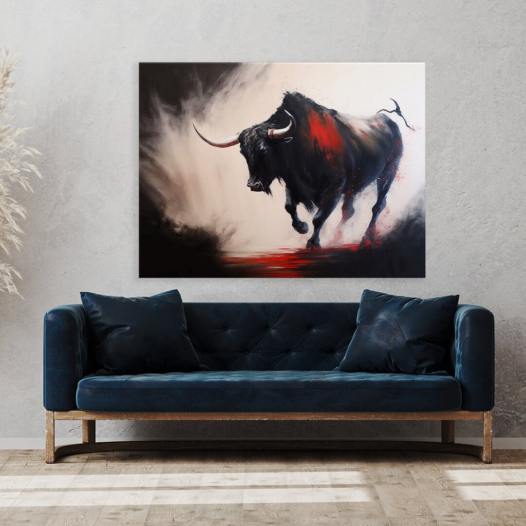 Bull Colors 6 Canvas Wall Art Decor - Etsy
