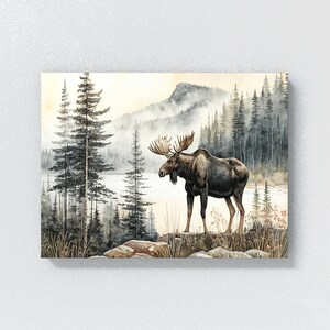 Moose Landscape 13 Canvas Wall Art Decor - Etsy