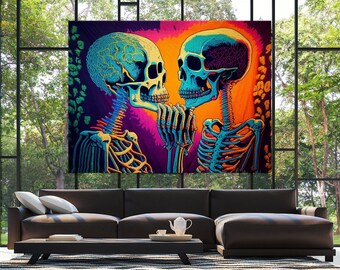 Trippy Skeleton Painting - Etsy