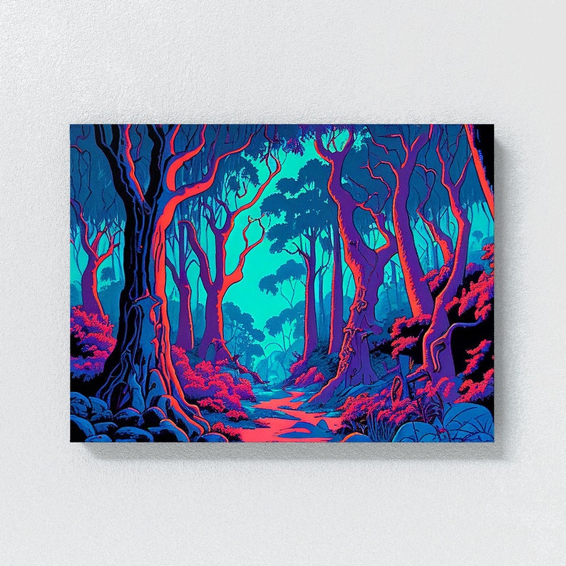 Trippy Psychedelic Forest 34 Canvas Wall Art Decor - Etsy
