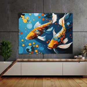 Koi Fish Pop 27 Canvas | Wall Art Home Decoration Painting Poster Print ...