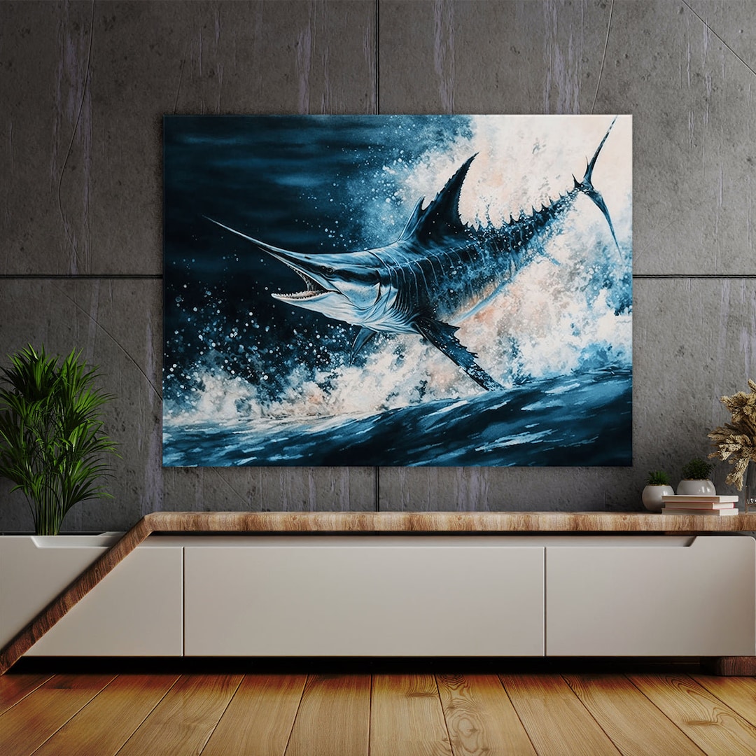 Swordfish Realistic Scene 11 Canvas | Wall Art Home Decoration Painting ...