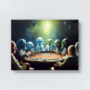 Aliens Poker 3 Canvas Wall Art Decor - Etsy