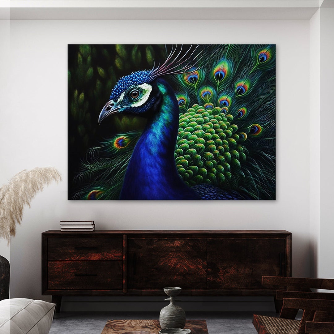 Peacock Portrait 3 Canvas Wall Art Decor - Etsy