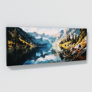 Lake Realistic Reflections Water 60 Canvas Wall Art Home Decoration ...