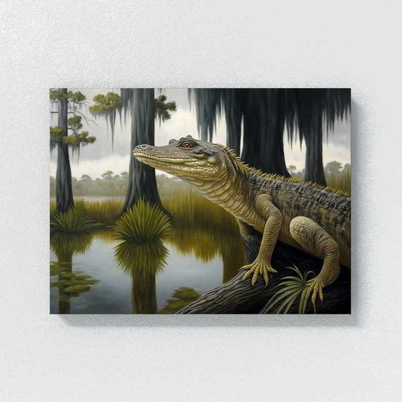 Alligator in Swamp With Trees 6 Canvas Wall Art Decor - Etsy