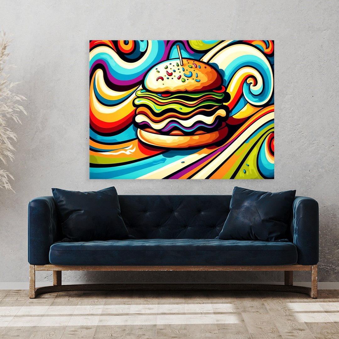 Hamburger Abstract Colors 18 Canvas | Wall Art Home Decoration Painting ...