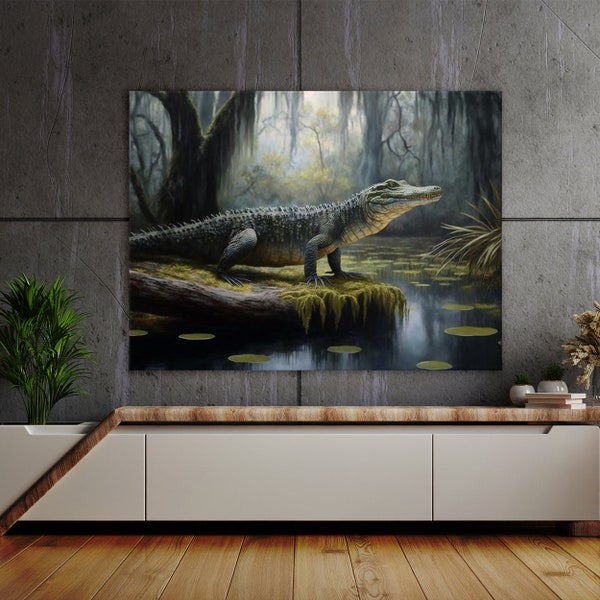 Alligator Wall Canvas - Etsy