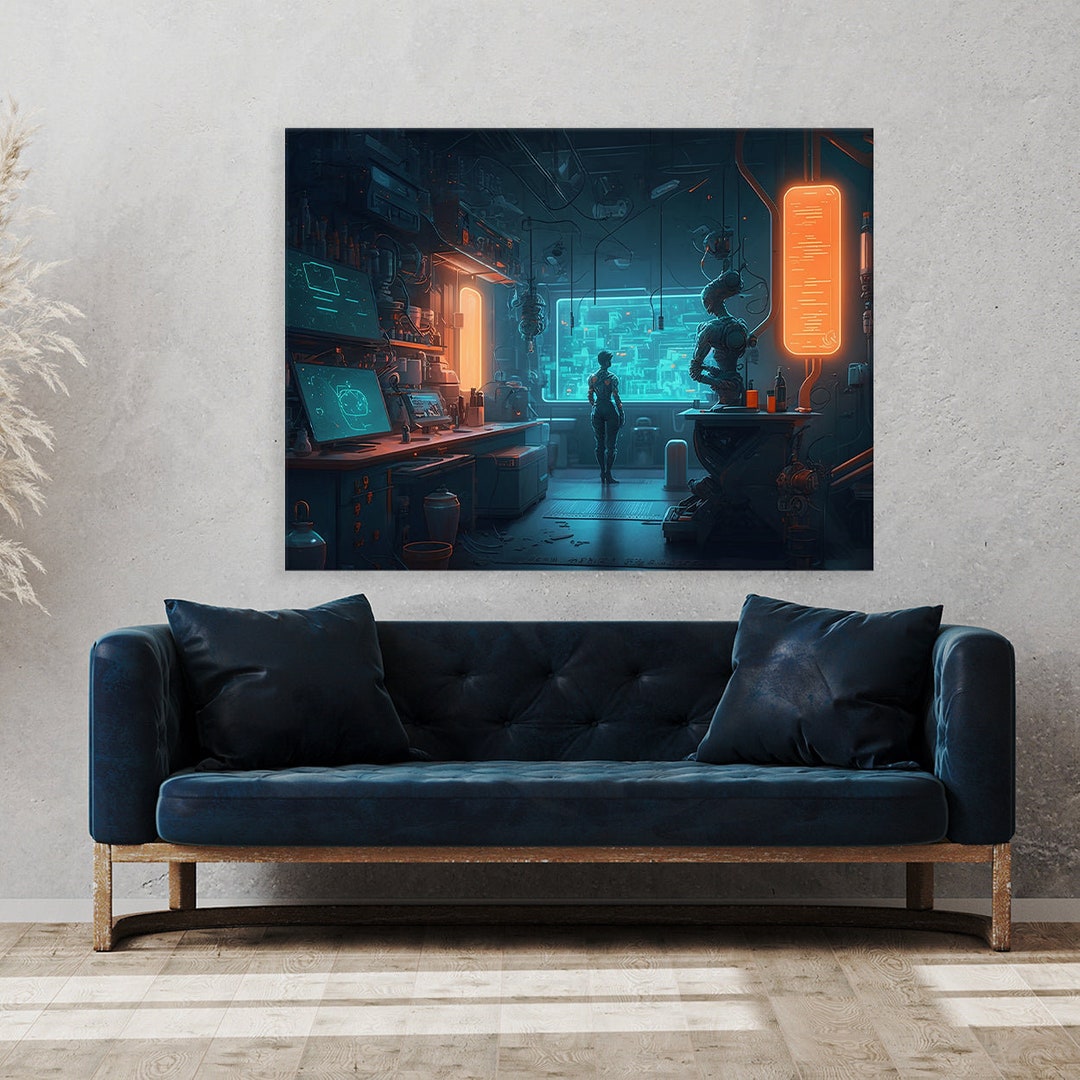 Cyberpunk High Tech Laboratory 5 Canvas Wall Art Decor - Etsy