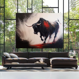 Bull Colors 6 Canvas Wall Art Decor - Etsy
