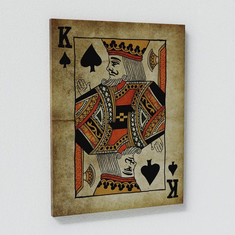 Playing Card Canvas Wall Art Set of 4 Decor - Etsy