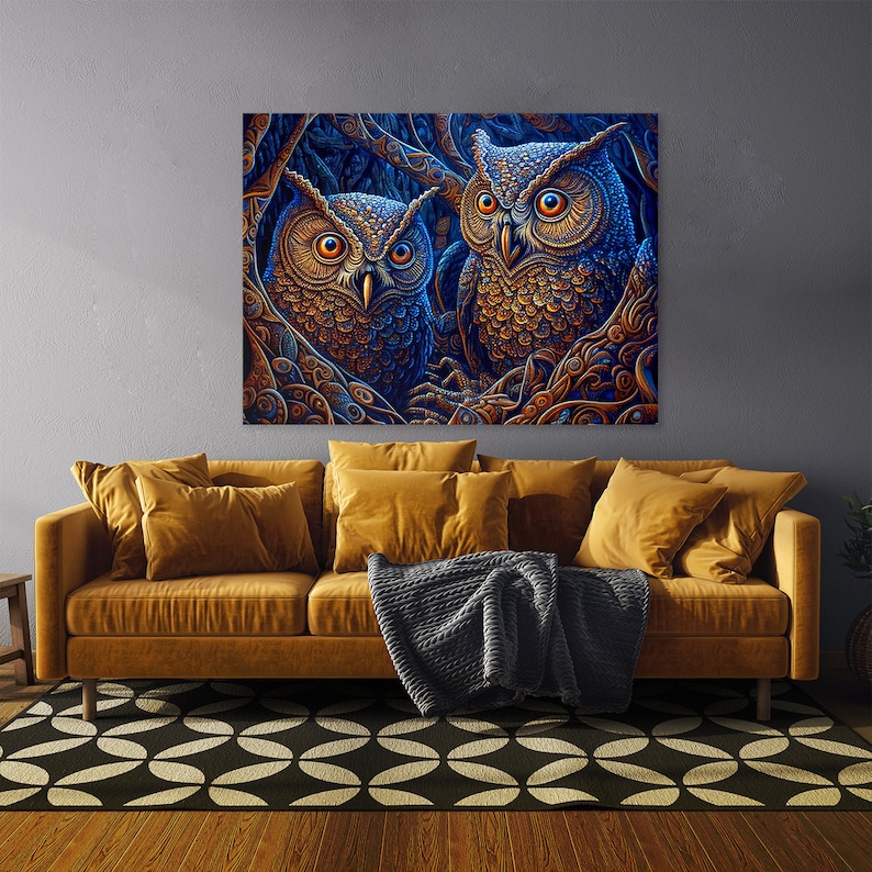 Dmt Trippy Mechanical Owls 38 Canvas Wall Art Decor - Etsy