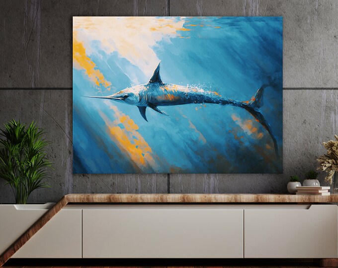 Swordfish Scene 22 Canvas | Wall Art Home Decoration Painting Poster ...