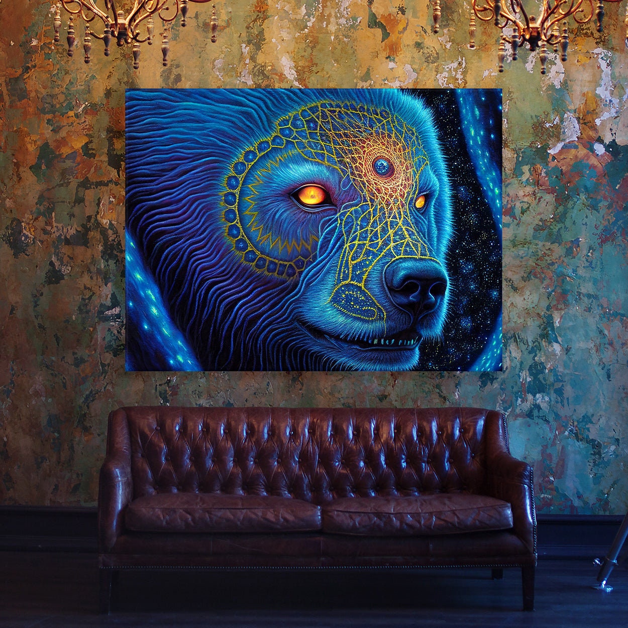 Dmt Trippy Spirit Bear 80 Canvas Wall Art Decor - Etsy