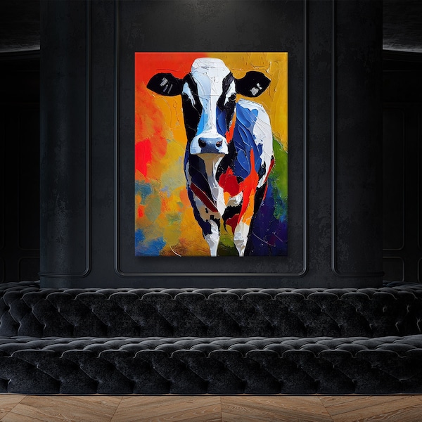 Cow Canvas Wall Art - Etsy