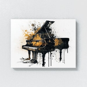 Piano Art Abstract Piano Ink 41 Canvas | Wall Art Home Decoration ...