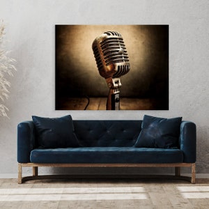 Microphone Shure 8 Canvas Wall Art Decor - Etsy