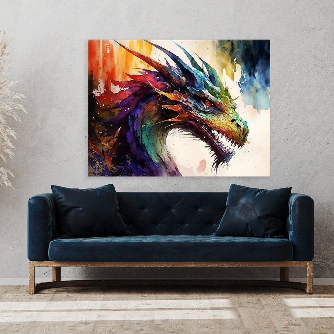 Dragon Art Abstract 18 Canvas Wall Art Decor - Etsy