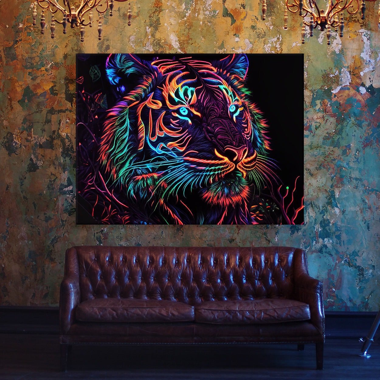Trippy Psychedelic Tiger 109 Canvas Wall Art Decor - Etsy