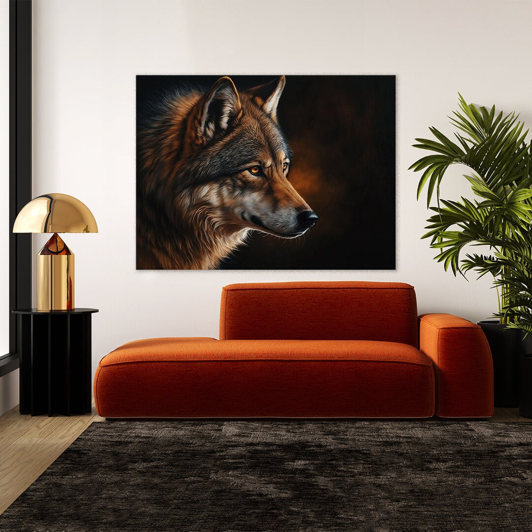 Wolf Realistic Face 6 Canvas | Wall Art Home Decoration Painting Poster ...