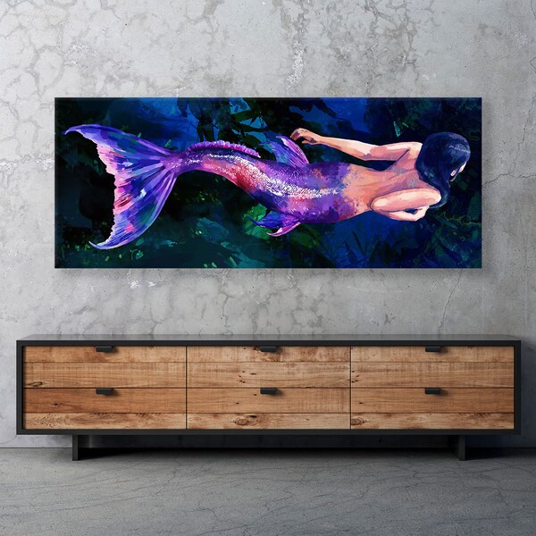 Mermaid Tail Canvas Wall Art - Etsy