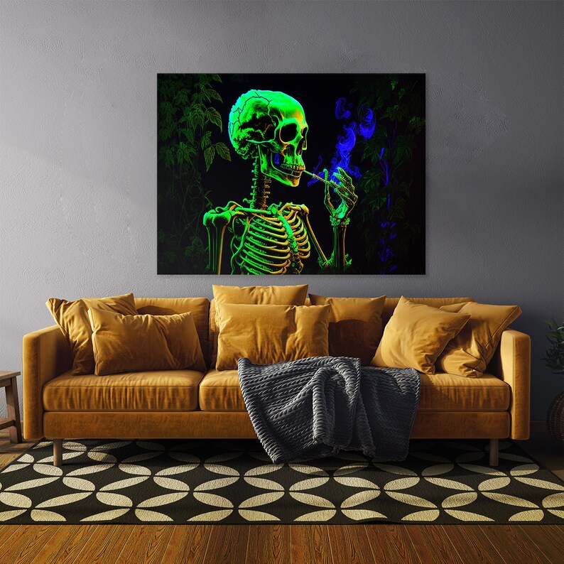 Trippy Psychedelic Skeleton Weed 89 Canvas Wall Art Decor - Etsy UK