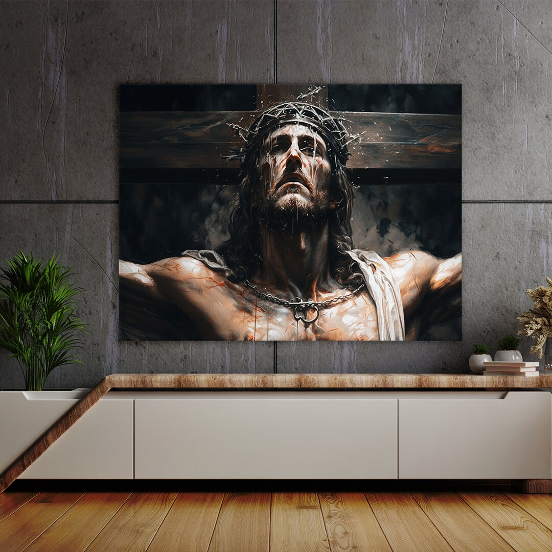 Jesus Art Jesus Cross Emotional 1 Canvas | Wall Art Home Decoration ...