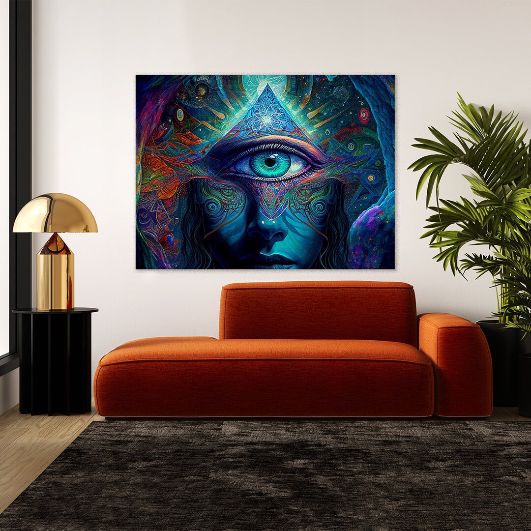 Dmt Trippy Third Eye Psychedelic 20 Canvas Wall Art Decor - Etsy