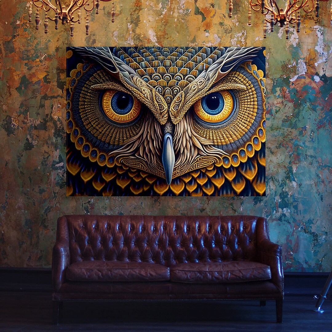 Dmt Trippy Owl 44 Canvas Wall Art Decor - Etsy